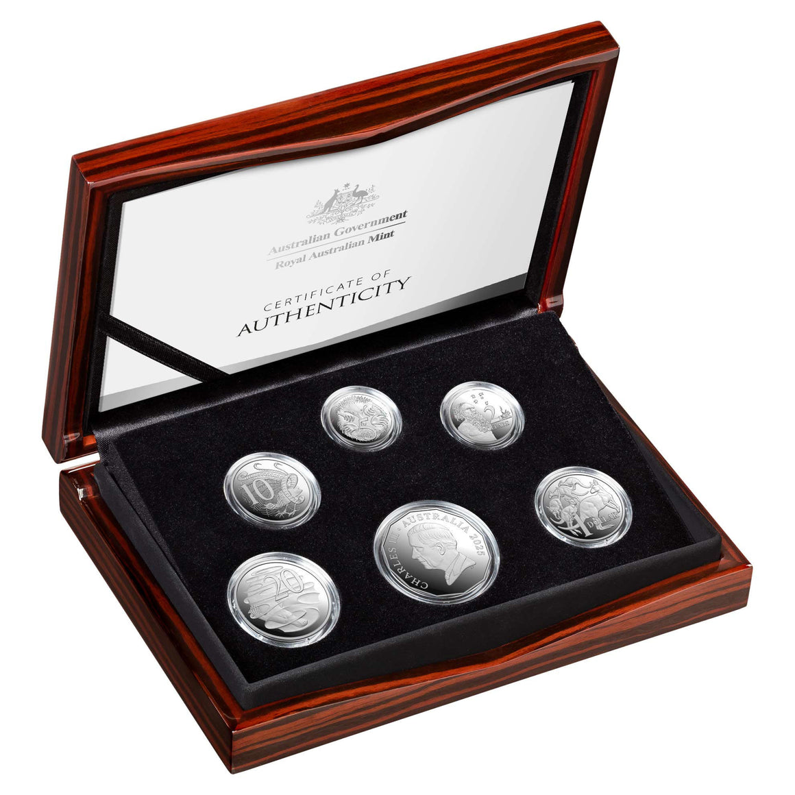 Royal Australian Mint 2025 Fine Silver Proof Six Coin Set -HM King Cha ...